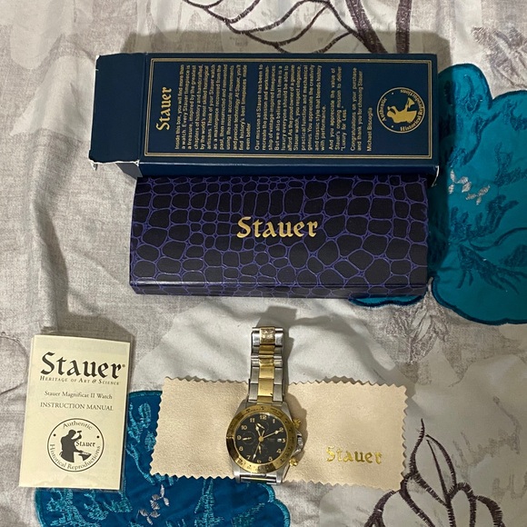 Stauer | Accessories | Stauer Automatic Mens Gold And Silver Watch Moon ...